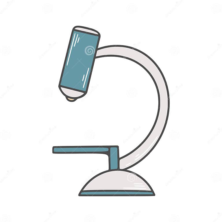 Hand Drawn Microscope Vector Illustration Stock Illustration ...