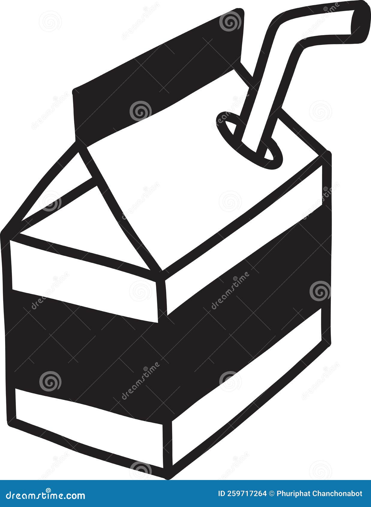 Hand Drawn Milk Carton Illustration Stock Vector - Illustration of ...