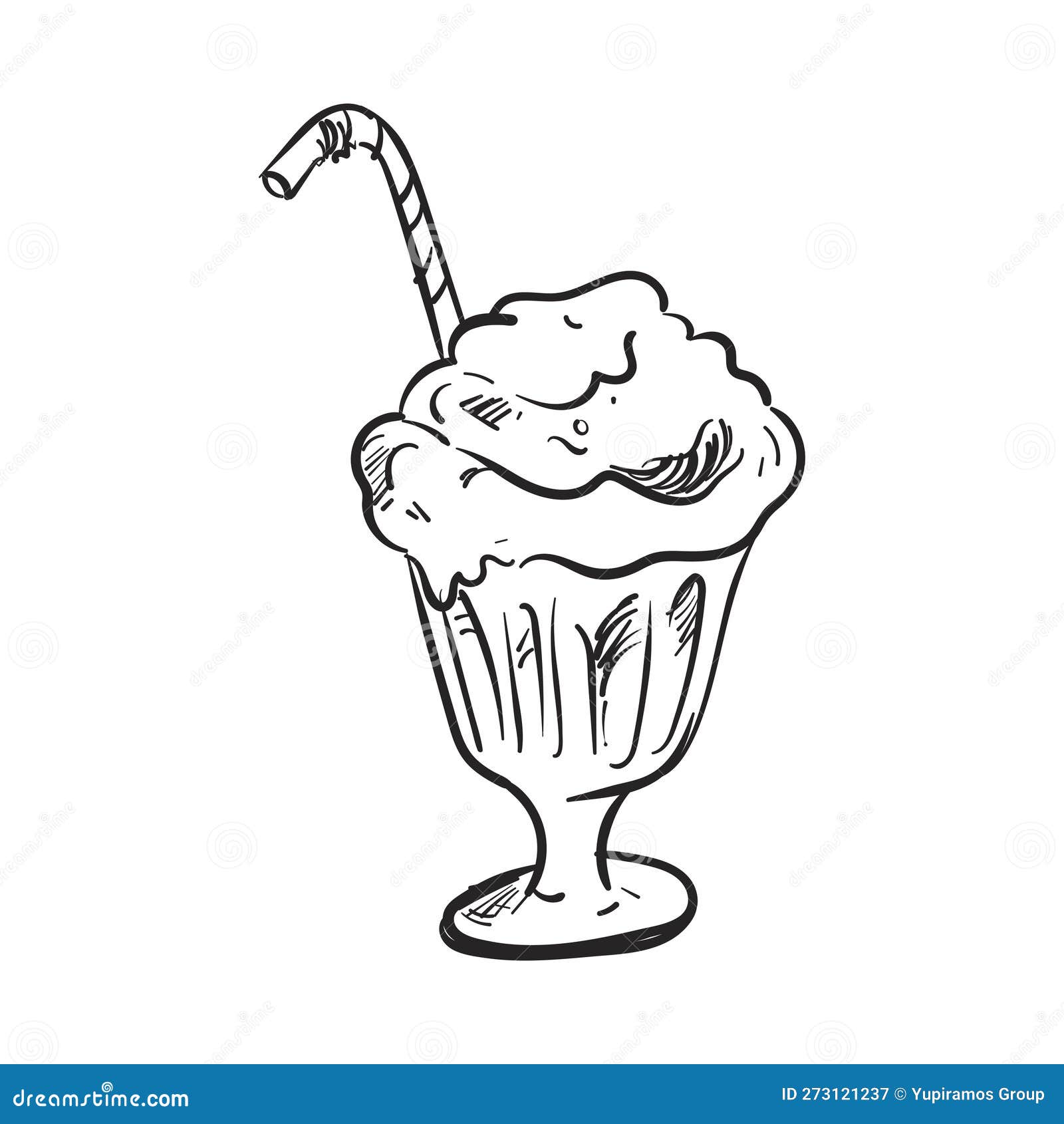 Hand drawn milkshake stock vector. Illustration of drawn - 273121237