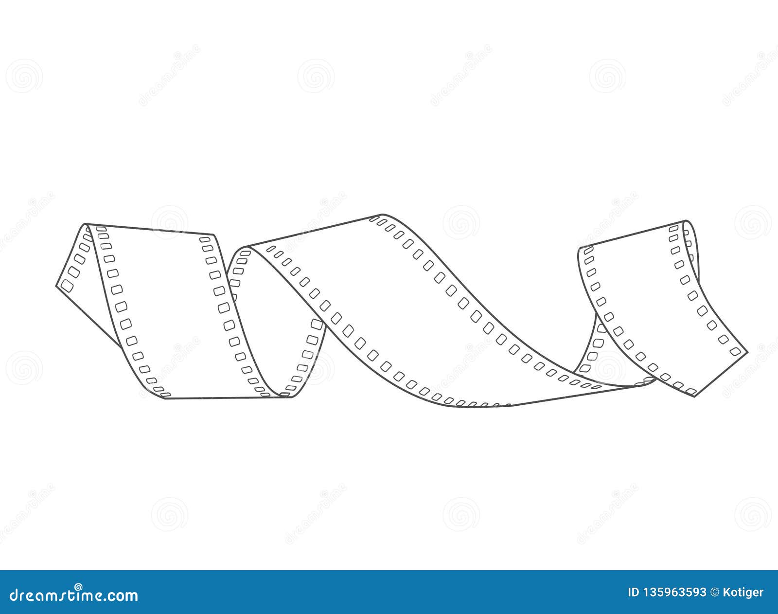 Hand-drawn 35mm Negative Film Spiral Stock Vector - Illustration of ...