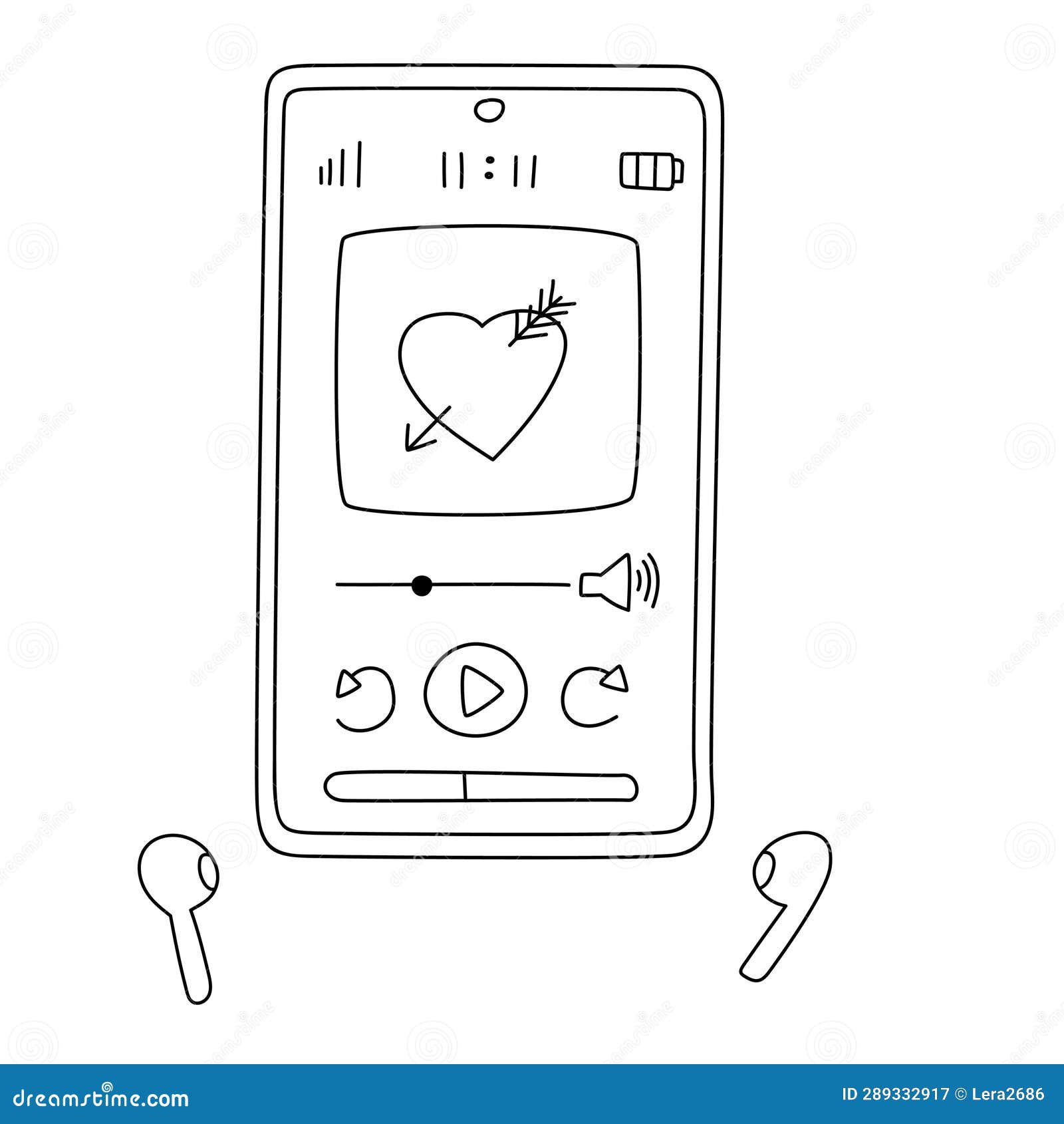 Hand Drawn Mobile Phone Screen with an E-book Reader Application and ...
