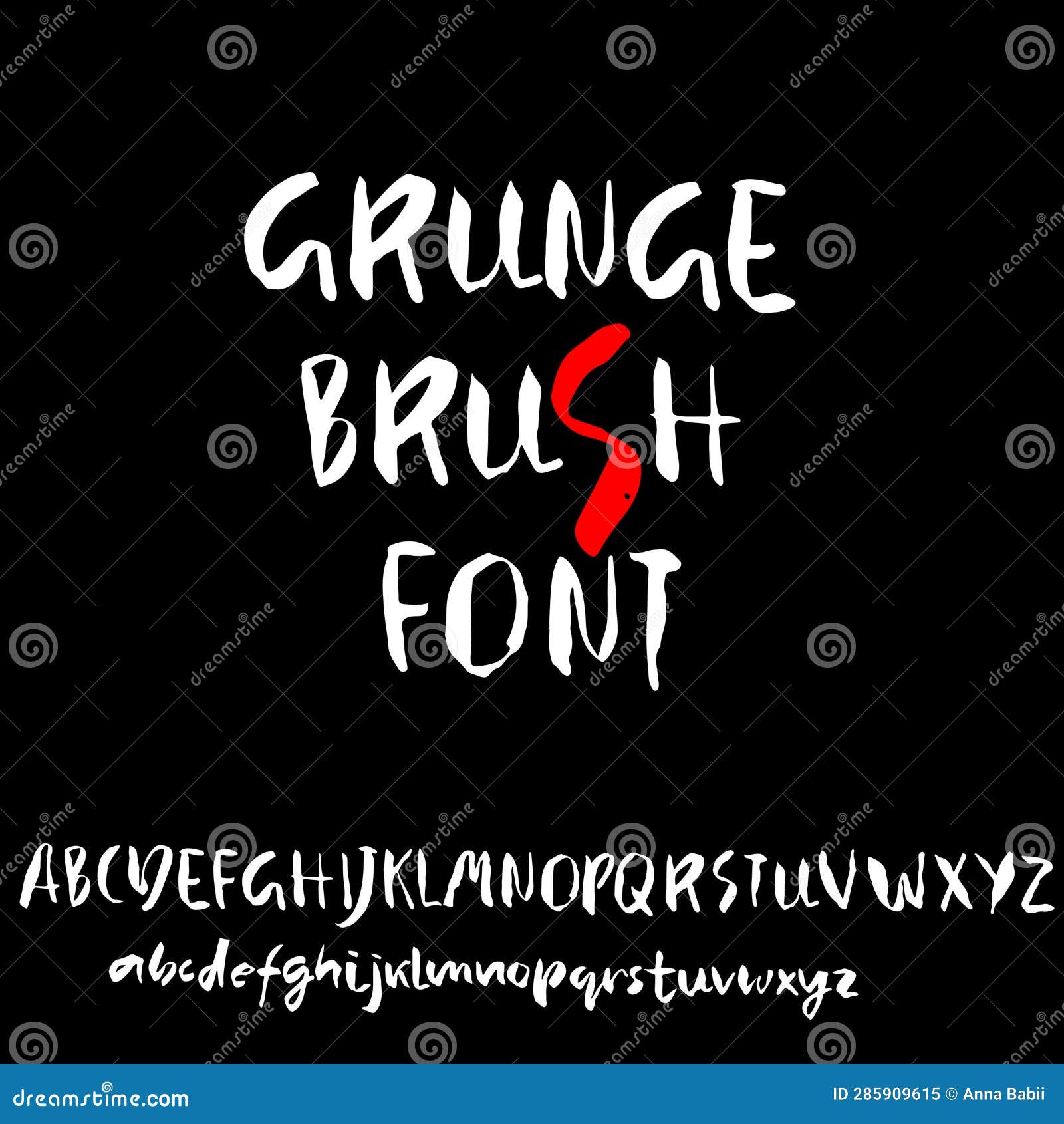 Hand Drawn Modern Brush Font Stock Vector - Illustration of handwritten ...