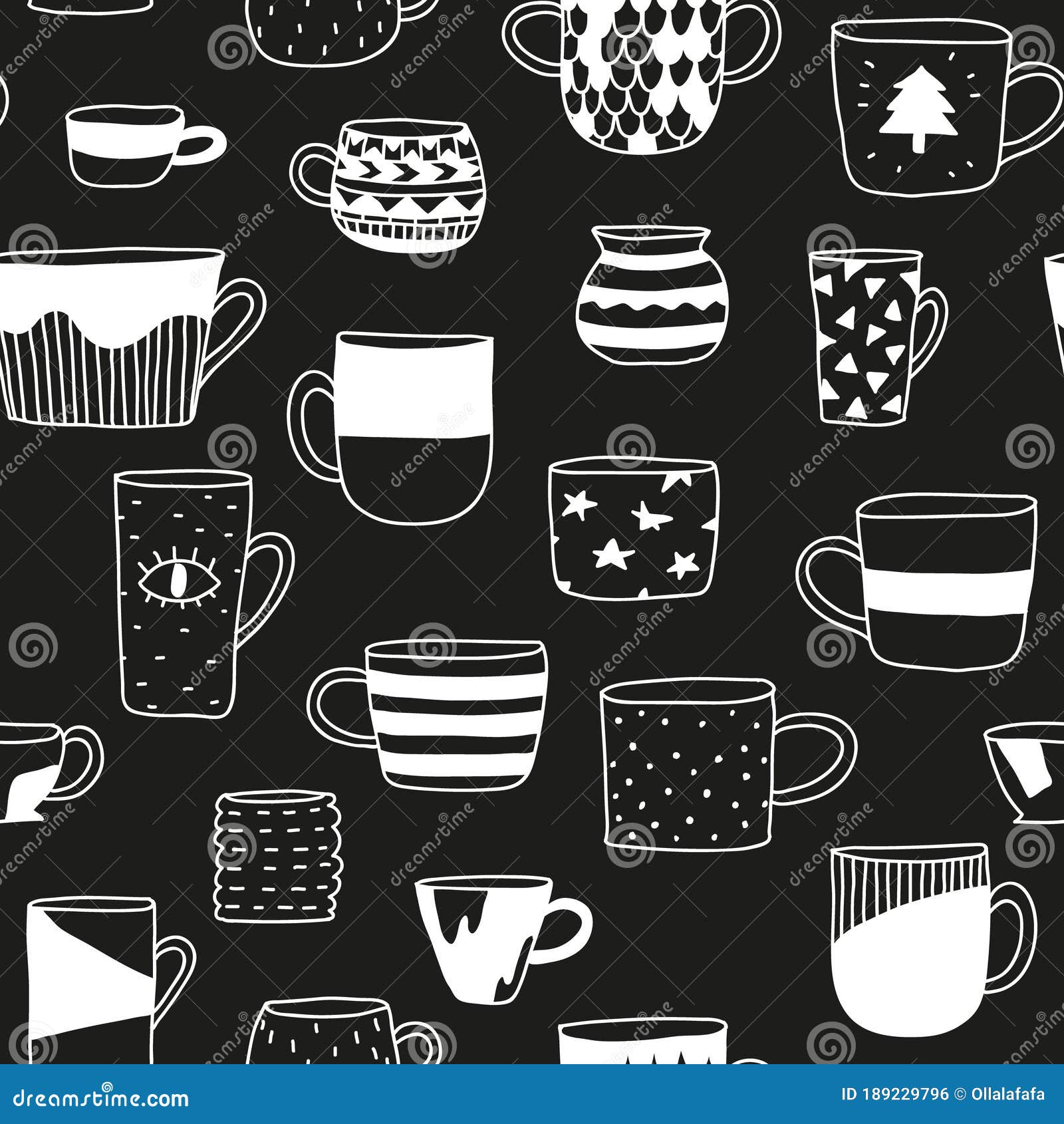 Hand Drawn Modern Cups Collection Stock Vector - Illustration of ...