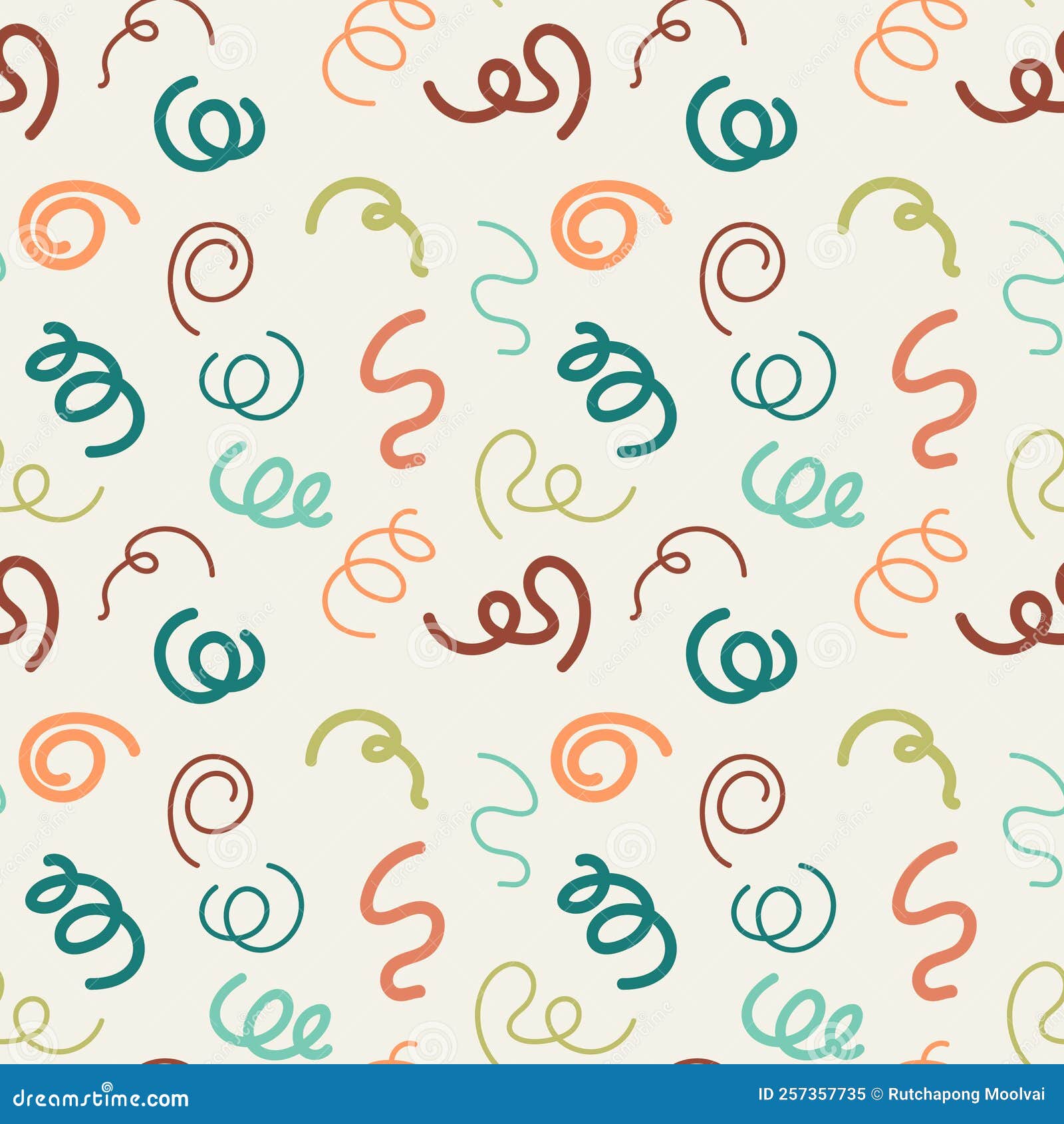 Hand Drawn Modern Doodle Seamless Pattern Stock Illustration ...