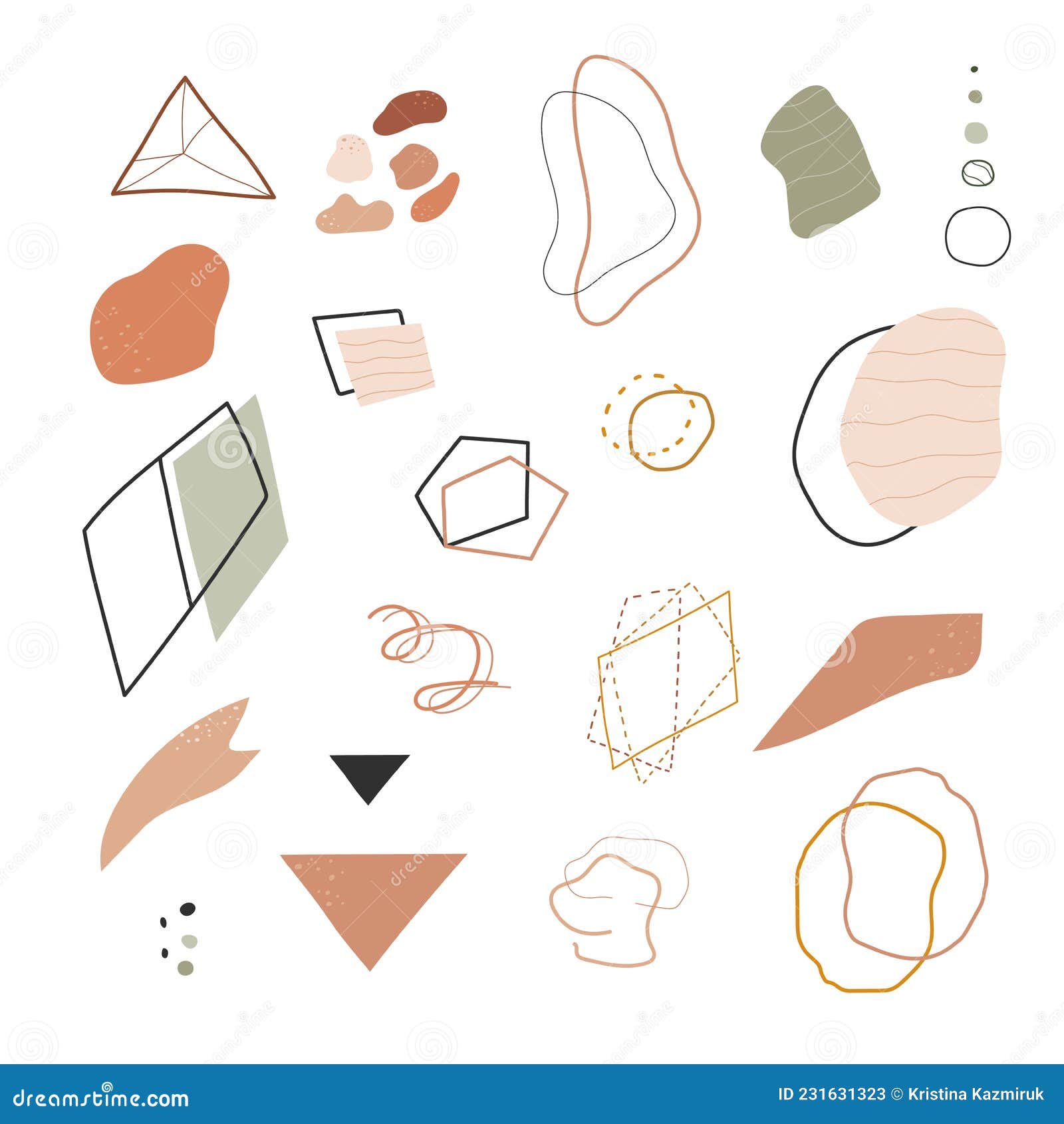 Set of Trendy Abstract Different Shapes. Stock Vector - Illustration of ...