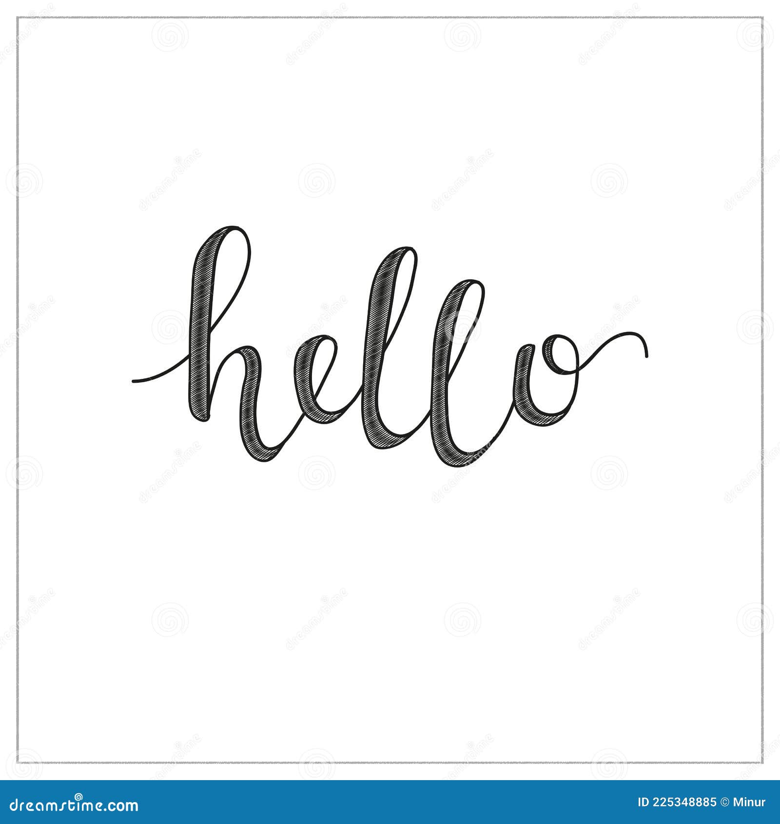 Hand Drawn Modern Lettering Hello. Stock Vector - Illustration of ...