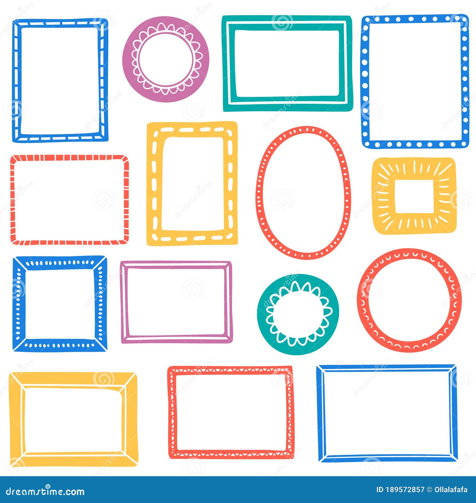 Hand-drawn Modern Vector Frames Collection Stock Vector - Illustration ...