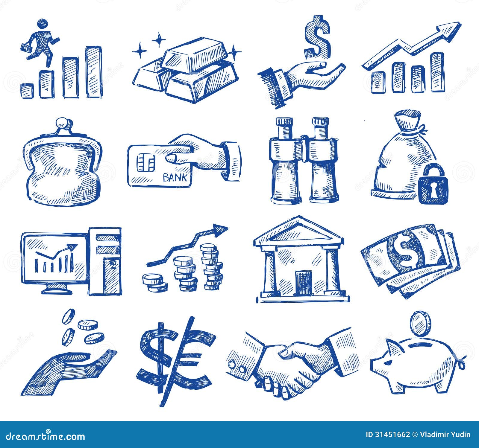 Hand Drawn Money and Business Stock Vector - Illustration of ...