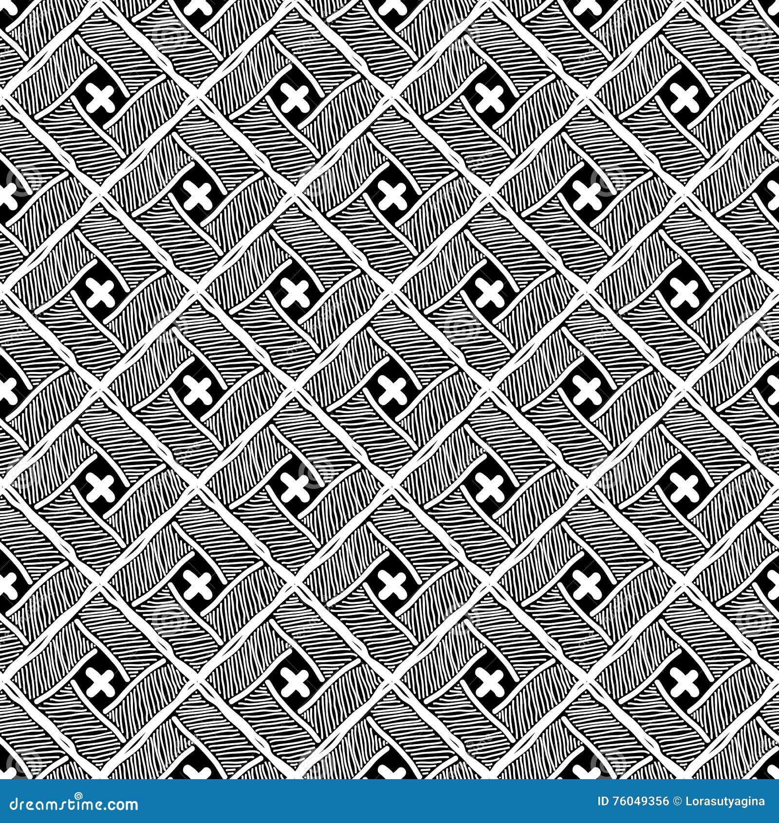 Hand Drawn Monochrome Pattern. Seamless. Abstract. Stock Vector ...