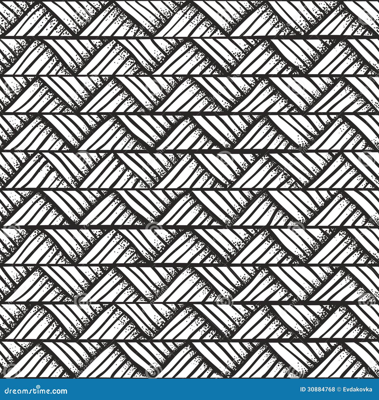 Hand Drawn Monochrome Pattern. Stock Vector - Illustration of simple ...