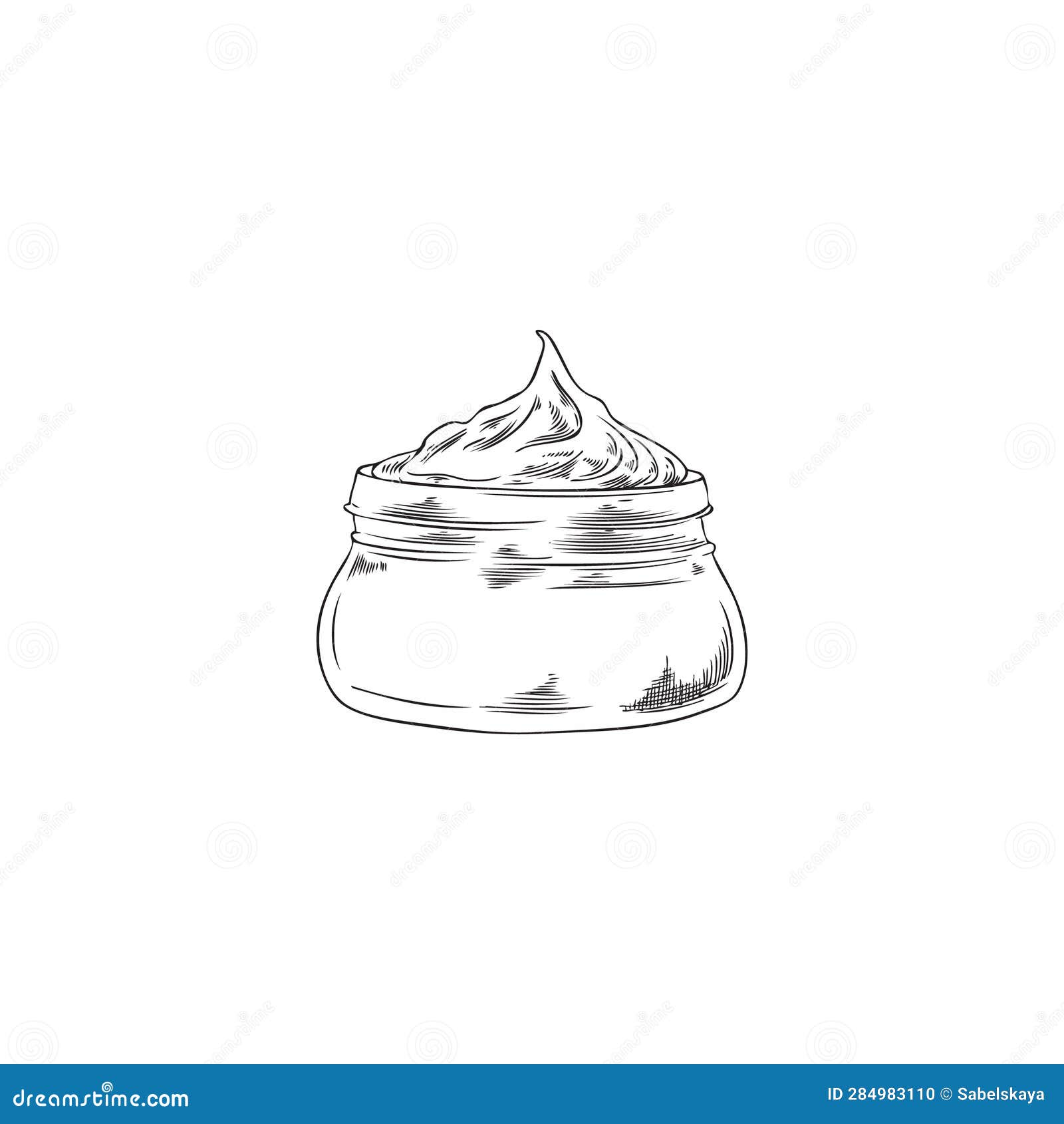 Hand Drawn Monochrome Sesame Paste in Jar Sketch Style, Vector ...