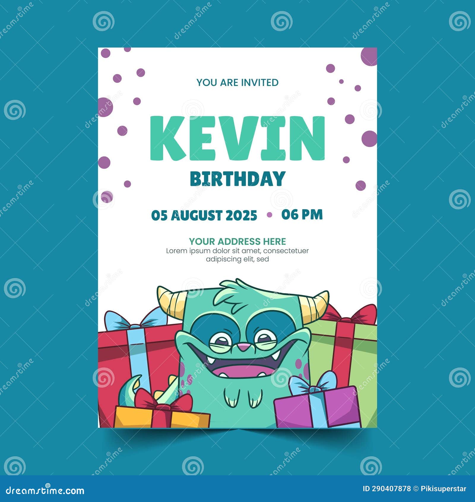 Monsters Invitation Cartoon Vector | CartoonDealer.com #90477567