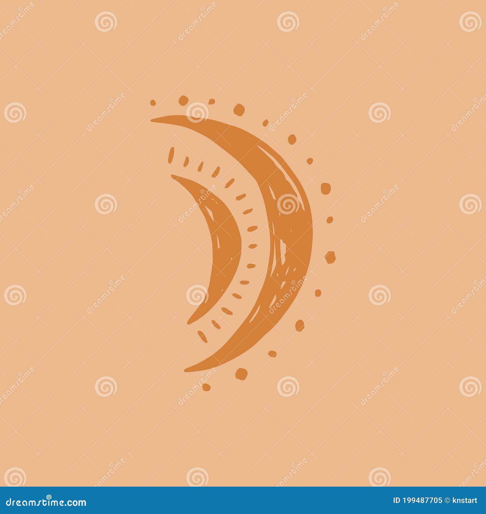 Hand Drawn Moon Art, Modern Sketch Style Stock Vector - Illustration of ...