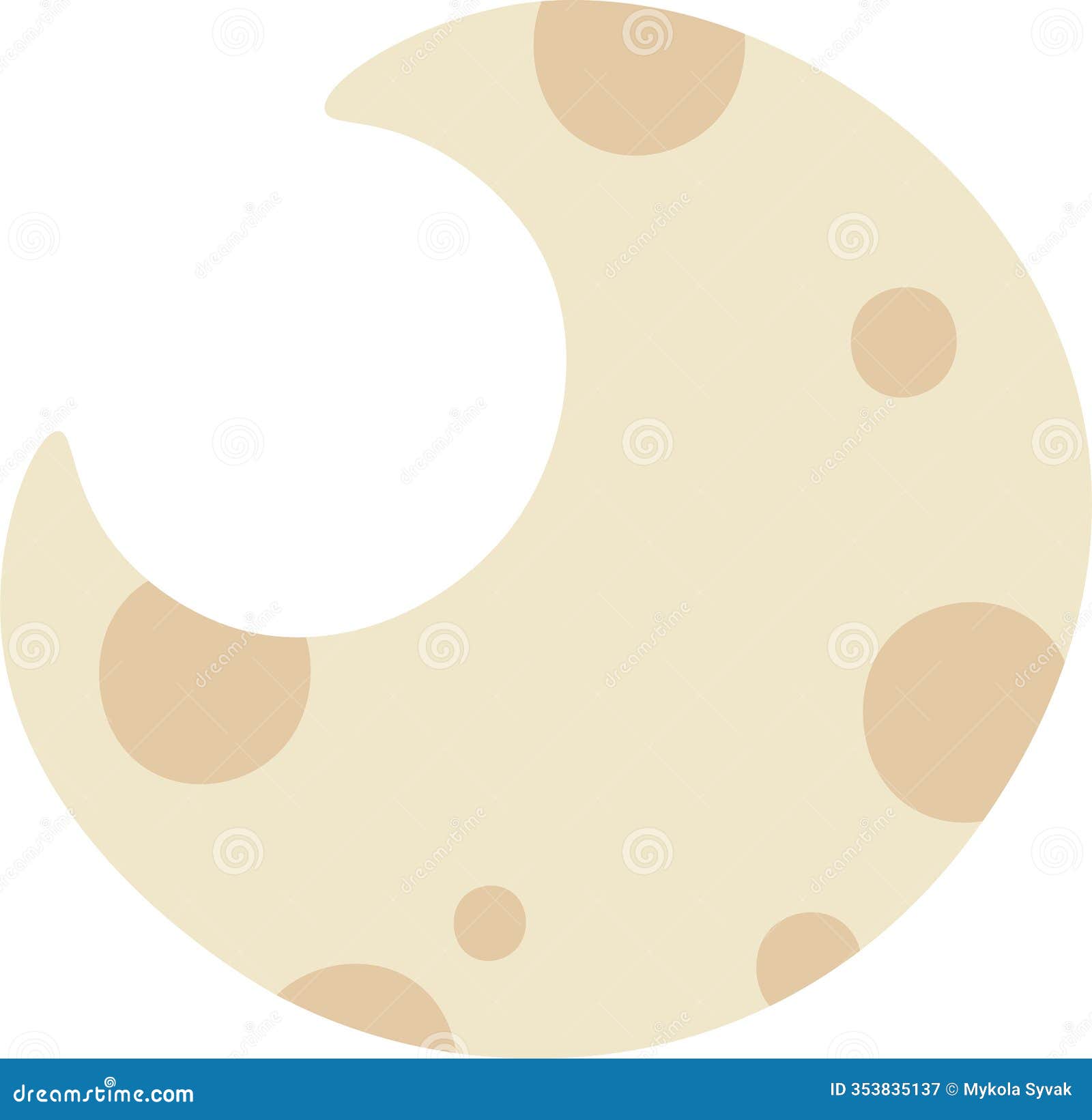 Hand Drawn Moon with Craters Stock Illustration - Illustration of ...