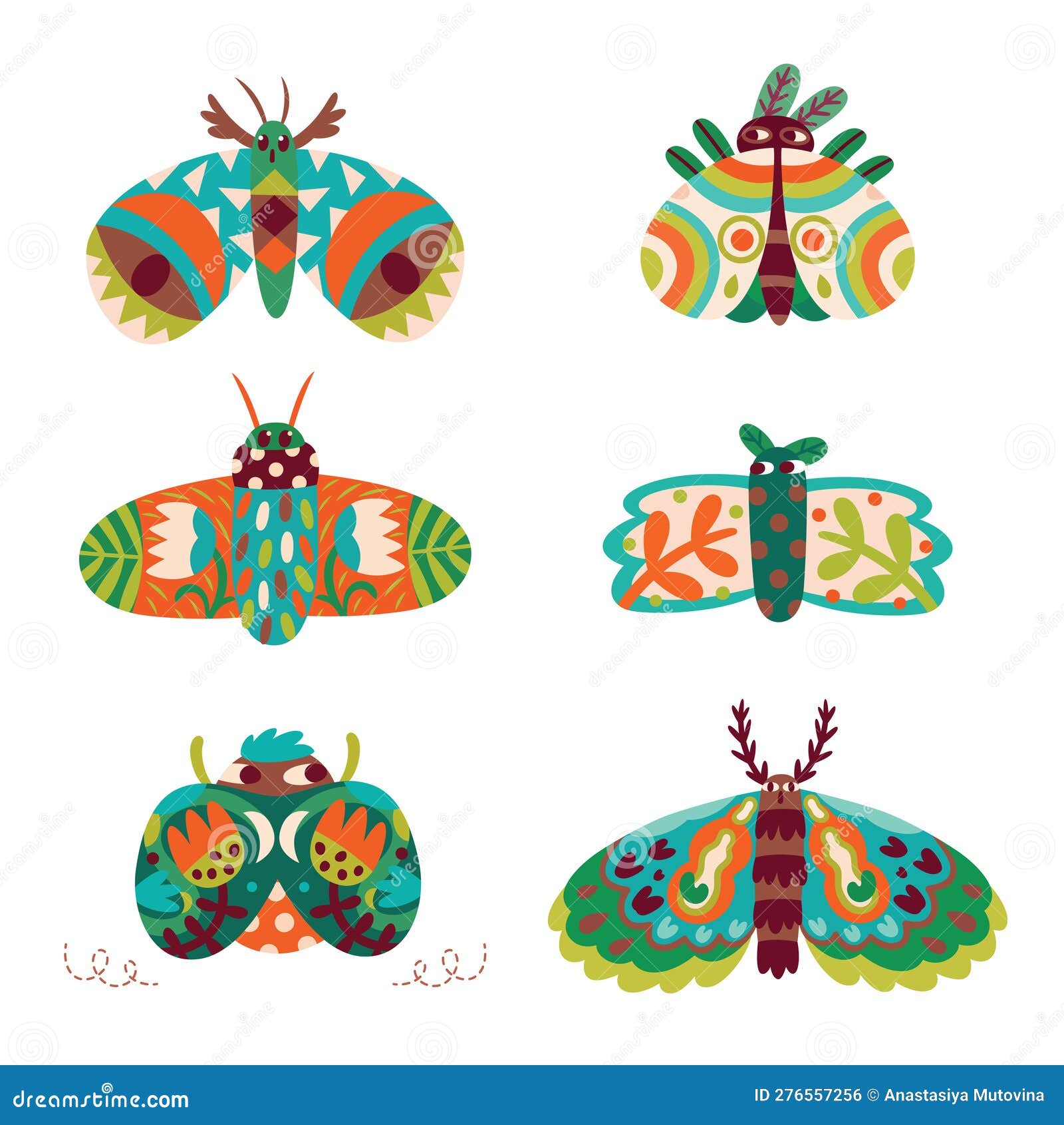 Moth Collection, Hand Draw Sketch Vector | CartoonDealer.com #157876891