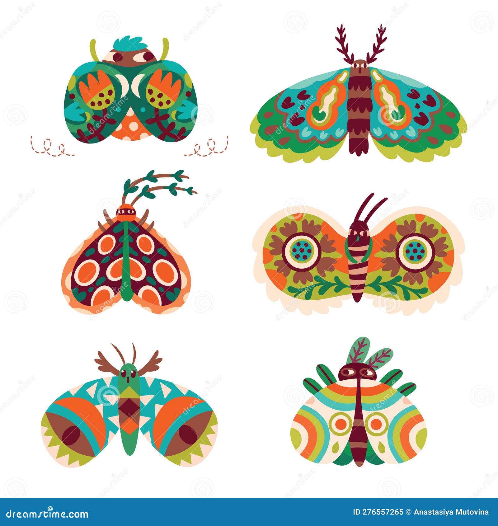 Moth Collection, Hand Draw Sketch Vector | CartoonDealer.com #157876891