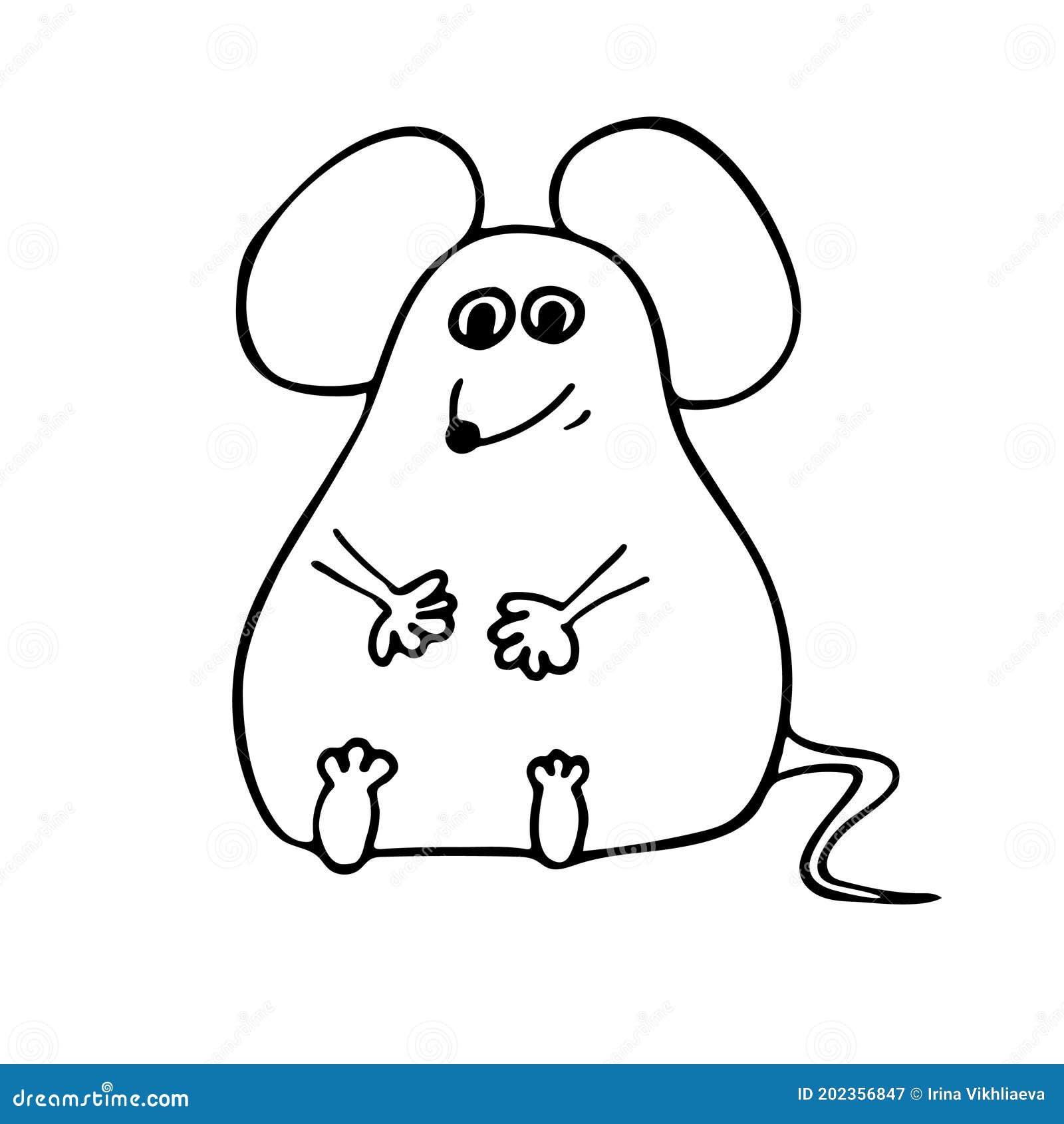 Hand-drawn Mouse. Doodle Vector. Isolated on a White Background Stock ...