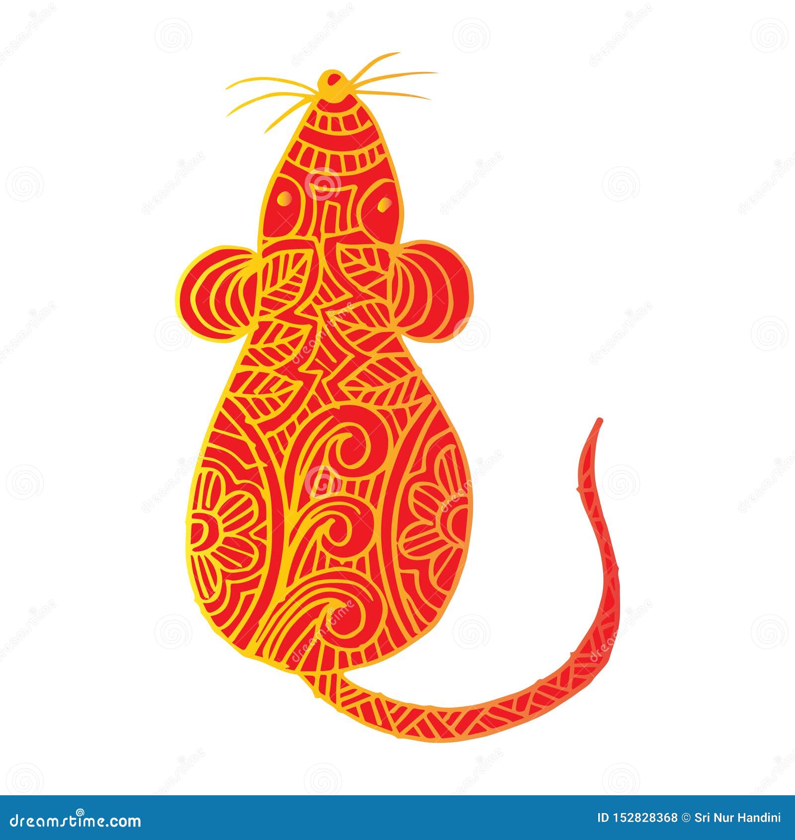 Hand drawn mouse. stock illustration. Illustration of hand - 152828368