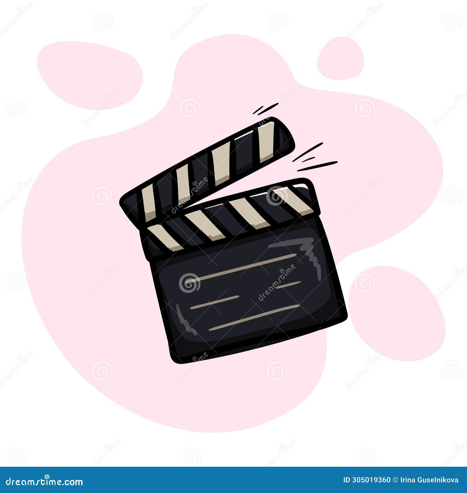 Hand Drawn Movie Clapperboard for Filming Stock Illustration ...