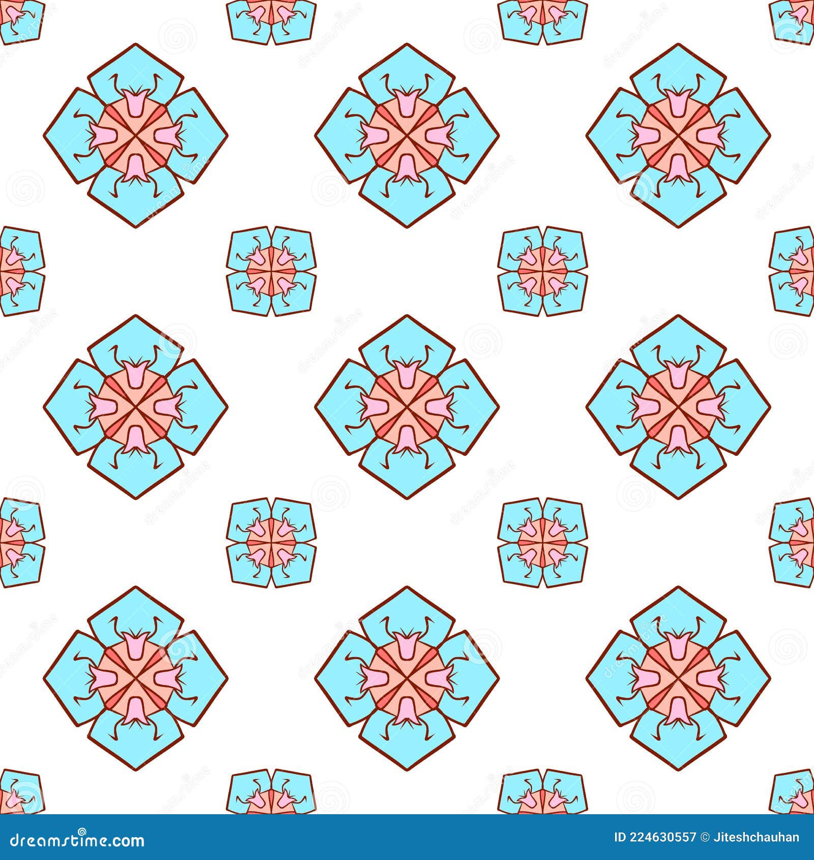 Hand-drawn Multicolor Repeat Pattern on Transparent Background, Repeat ...