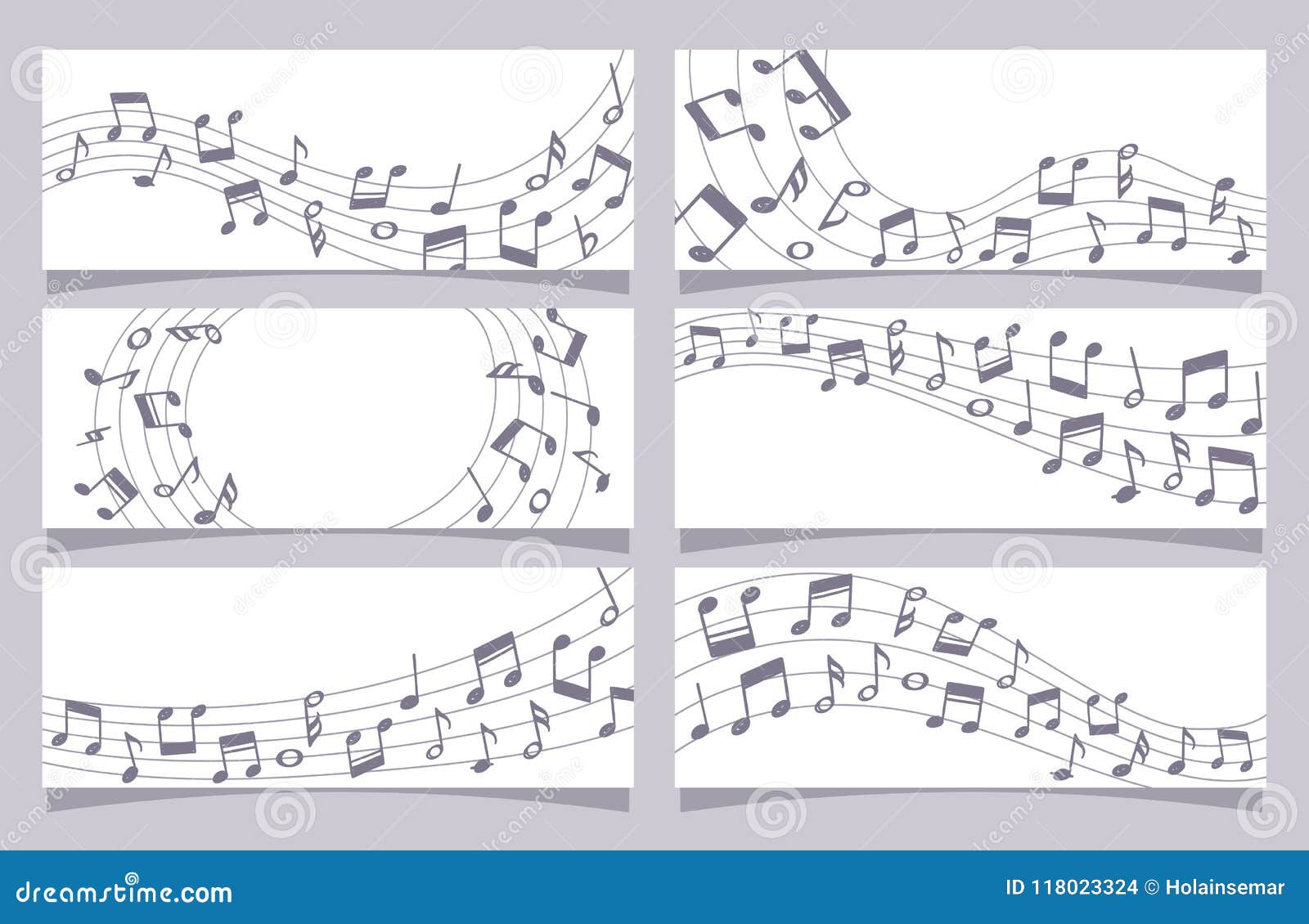 Hand Drawn Music Banner Collection Stock Vector - Illustration of ...