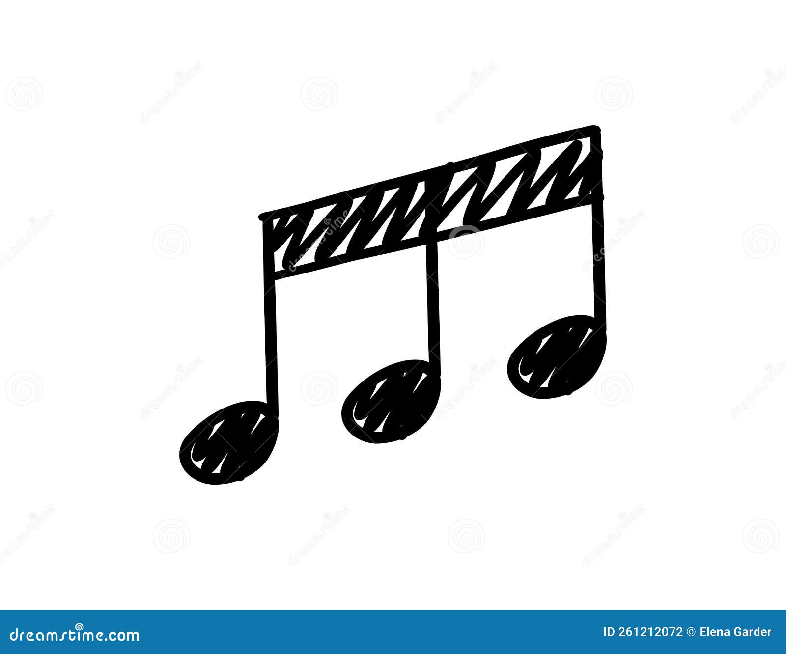 Hand Drawn Music Notes. Doodle Hand Drawn Sound Notation. Vector ...