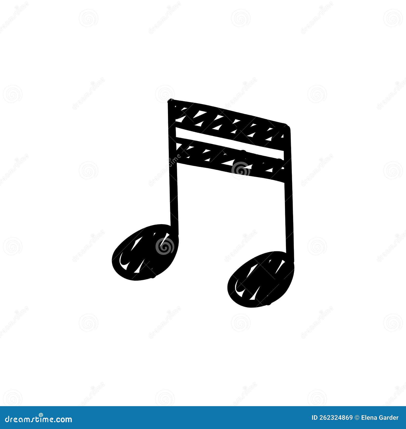 Hand Drawn Music Notes. Doodle Hand Drawn Sound Notation Stock Vector ...