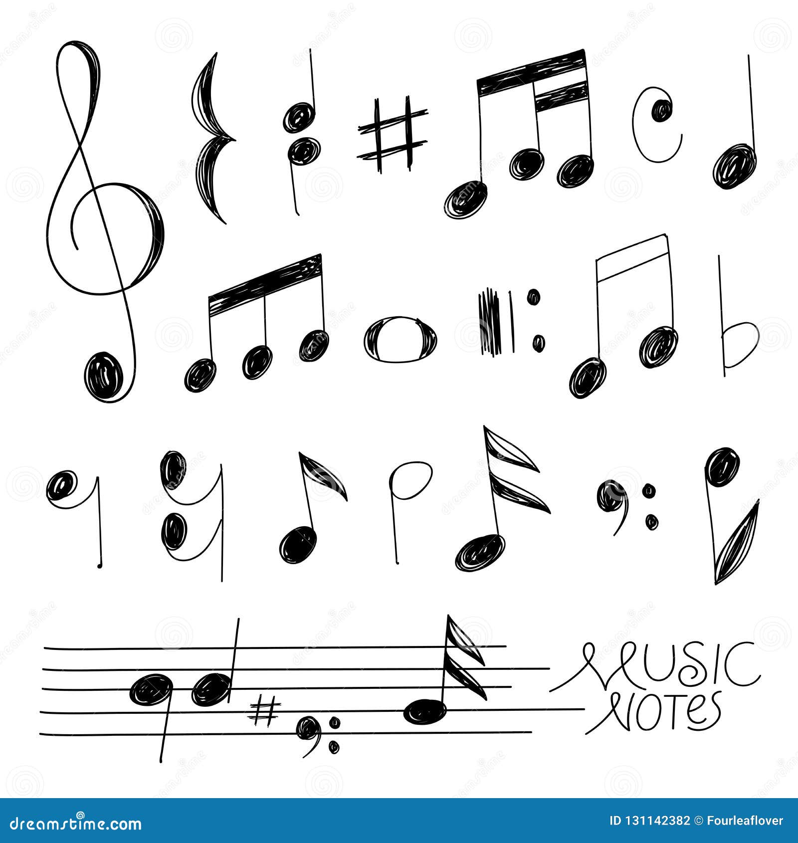 Hand Drawn Music notes stock vector. Illustration of entertainment ... Hand Drawn Music notes stock vector. Illustration of entertainment ...