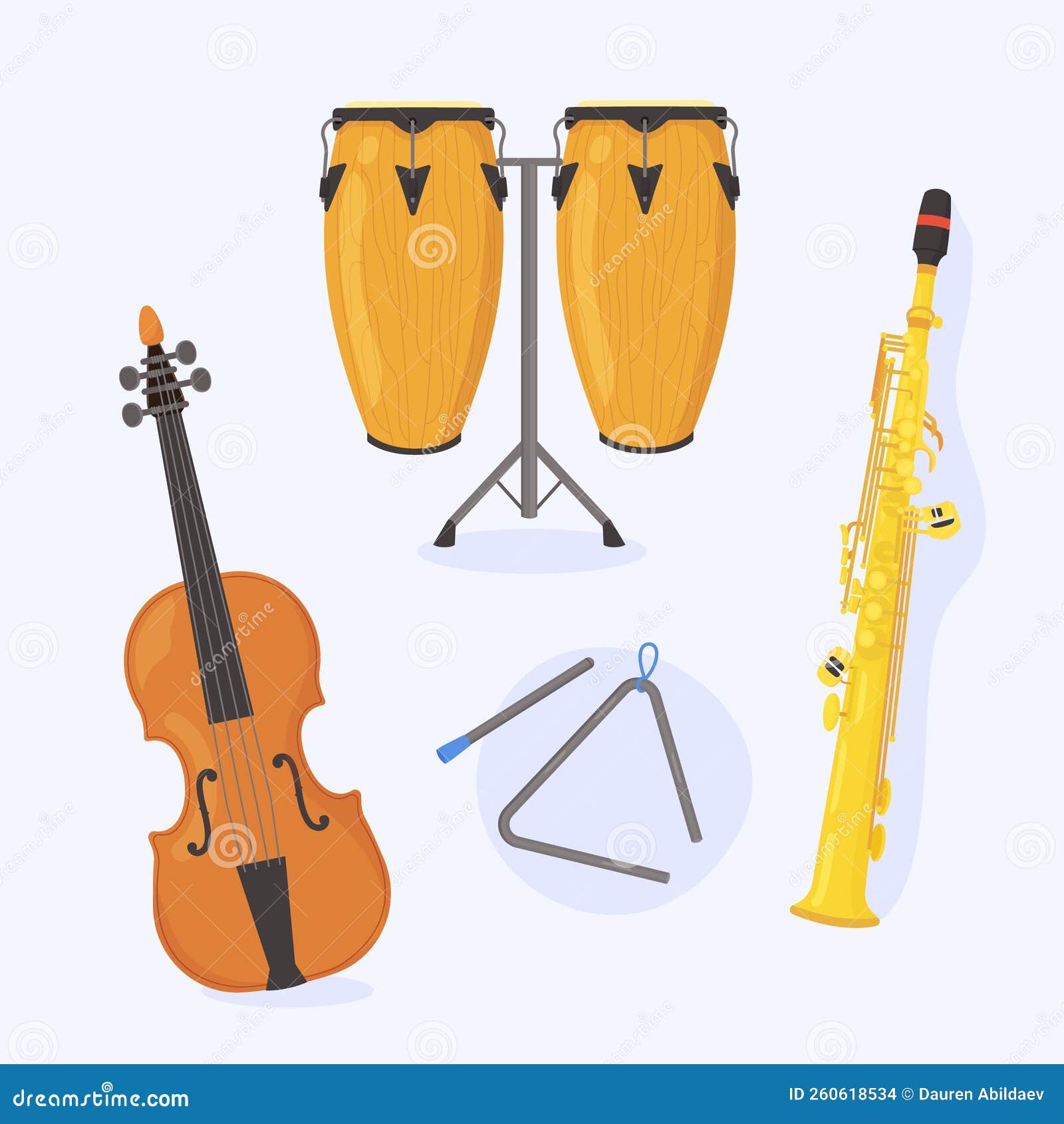 Hand Drawn Musical Instruments Set Vector Illustration. Stock Vector ...