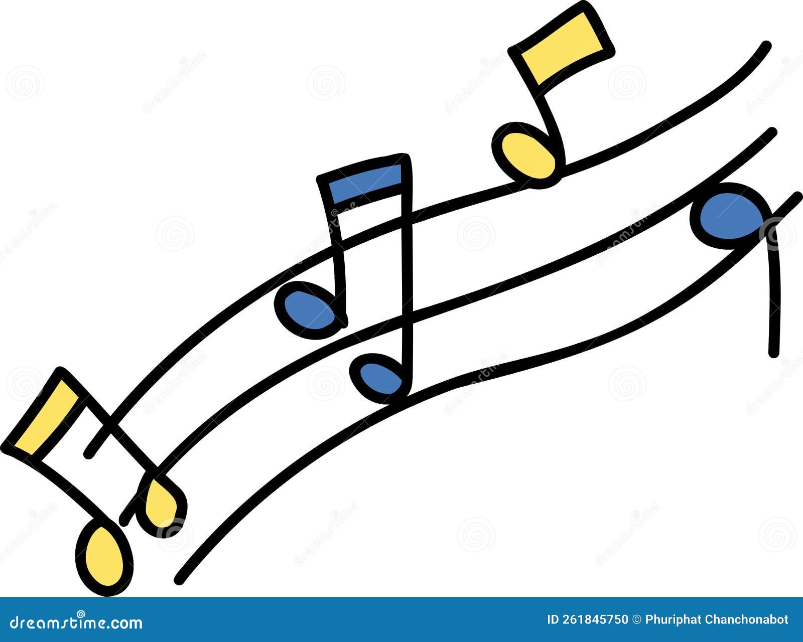Hand Drawn Musical Notes Illustration Stock Vector - Illustration of ...
