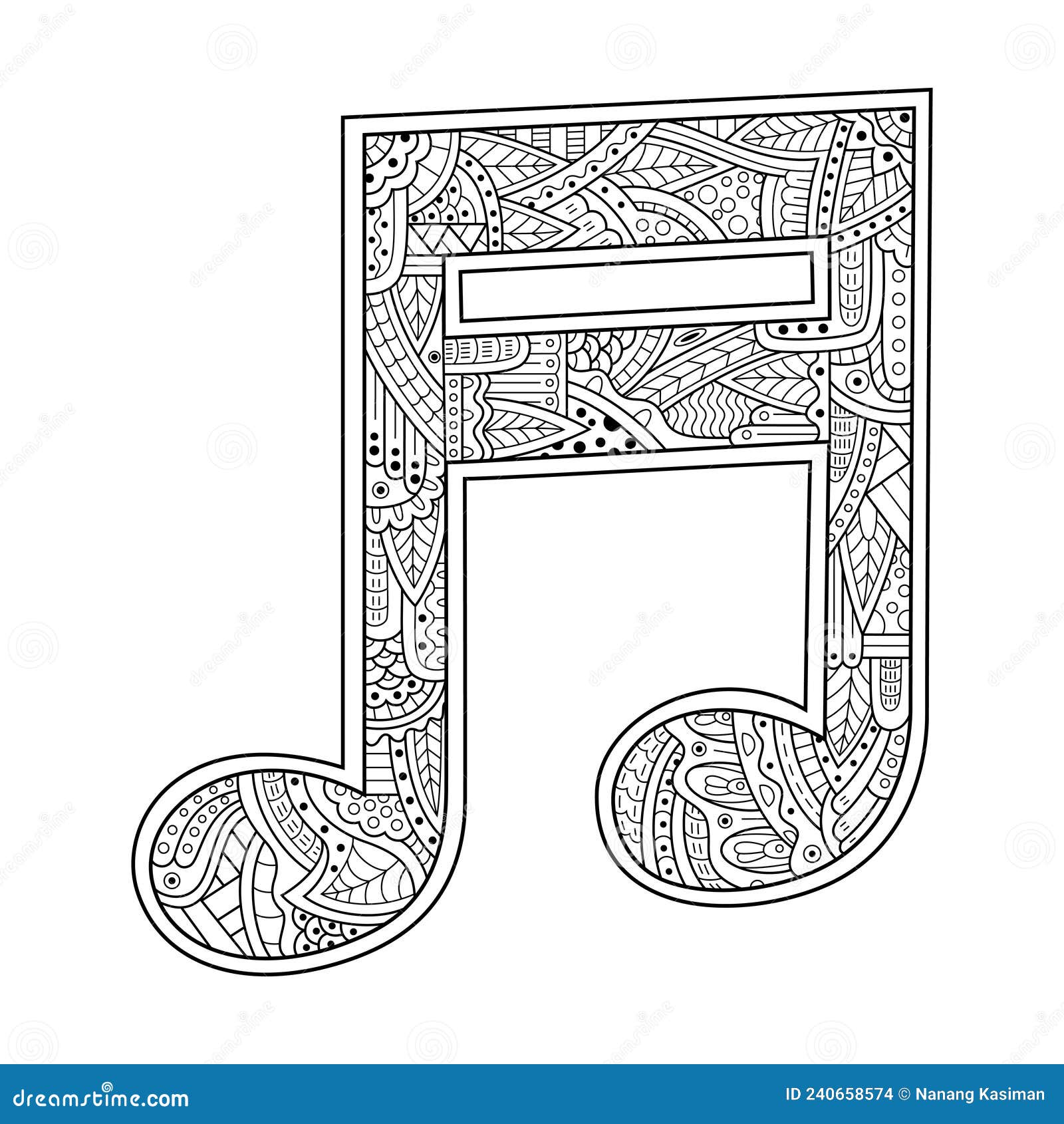 Hand Drawn of Musical Notes in Zentangle Style Stock Vector ...