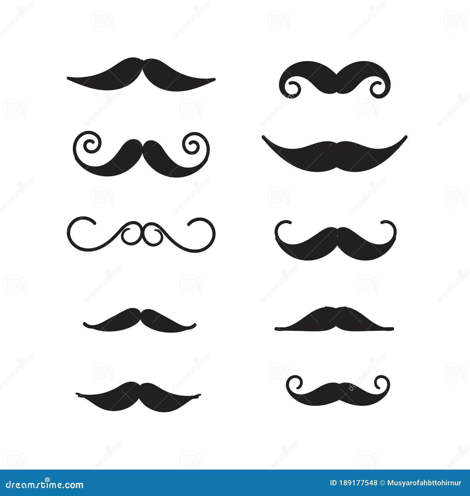 Hand Drawn Mustache Icon Illustration Doodle Style Vector Stock Vector ...