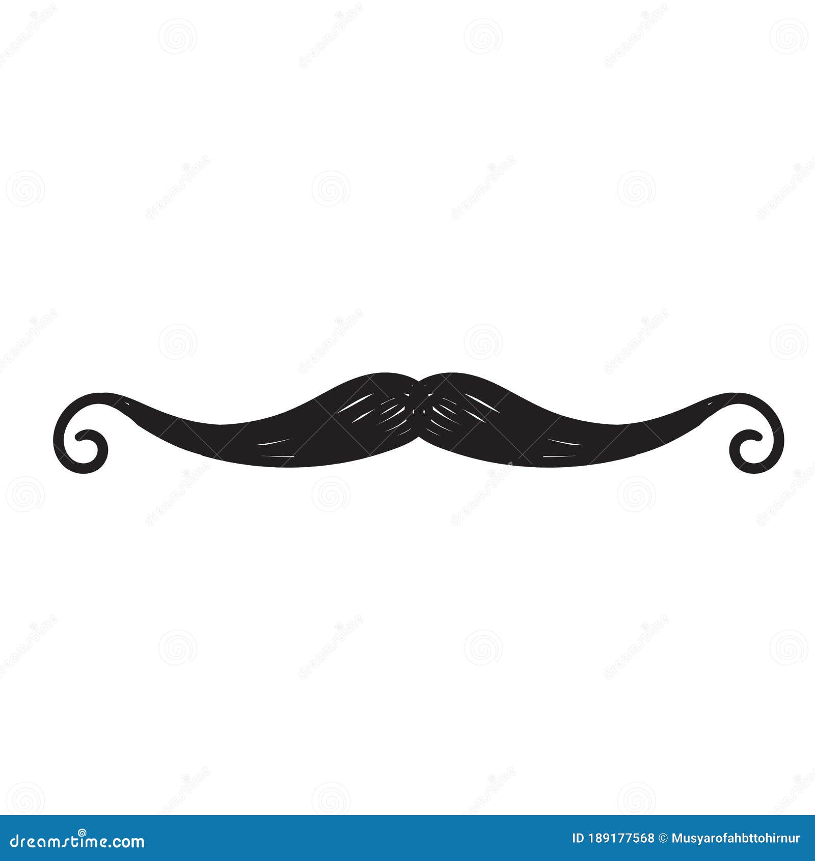 Hand Drawn Mustache Icon Illustration Doodle Style Vector Stock Vector ...