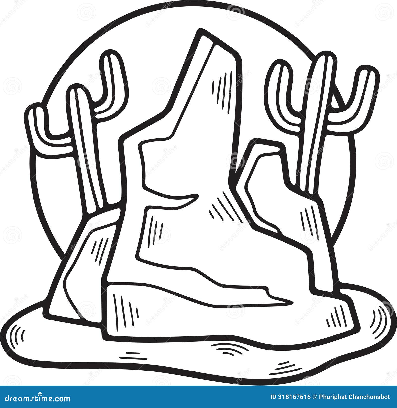 Hand Drawn Natural Island in Flat Style Stock Vector - Illustration of ...