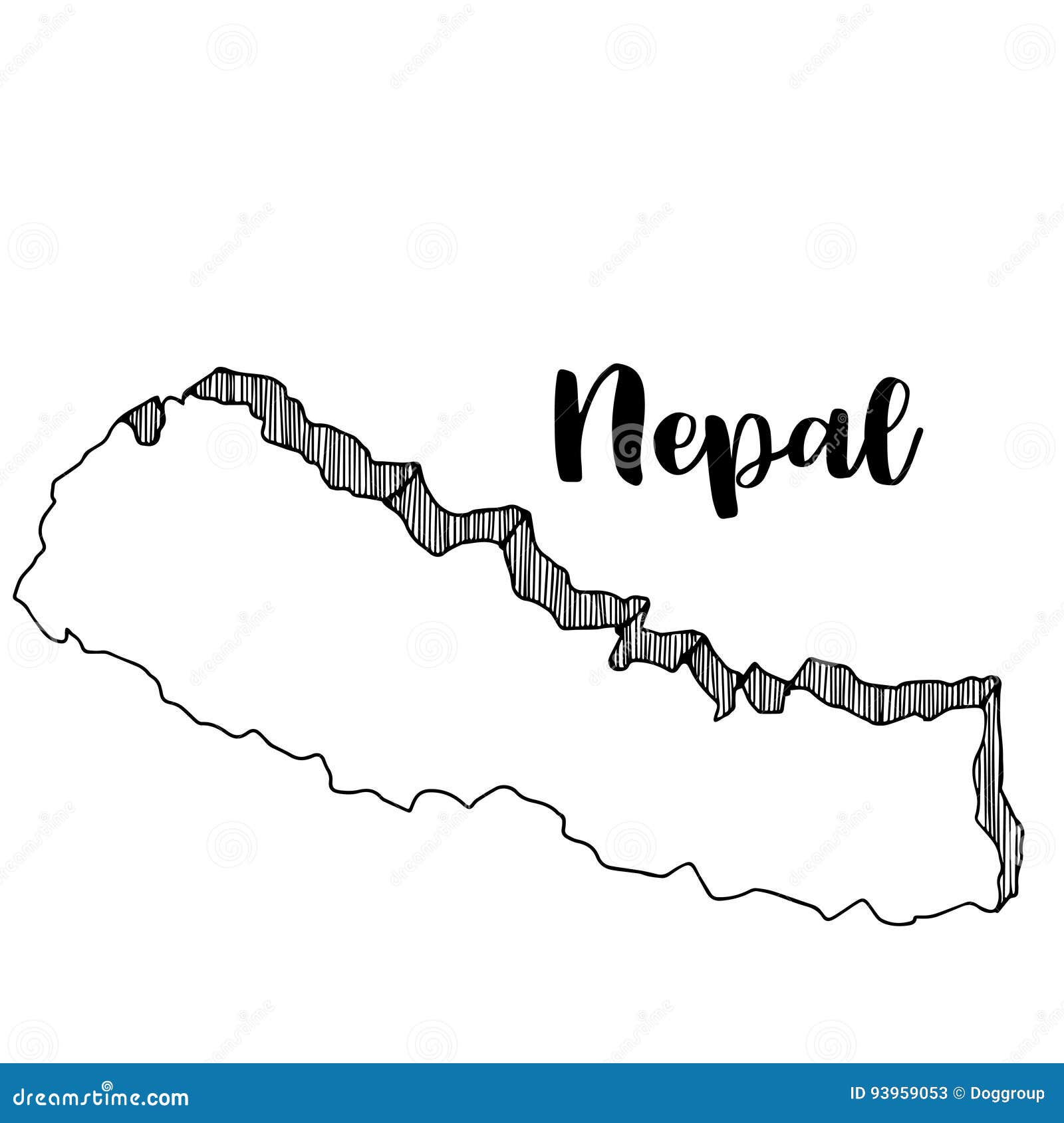 Map Of Nepal With Zones Vector Illustration | CartoonDealer.com #96135348