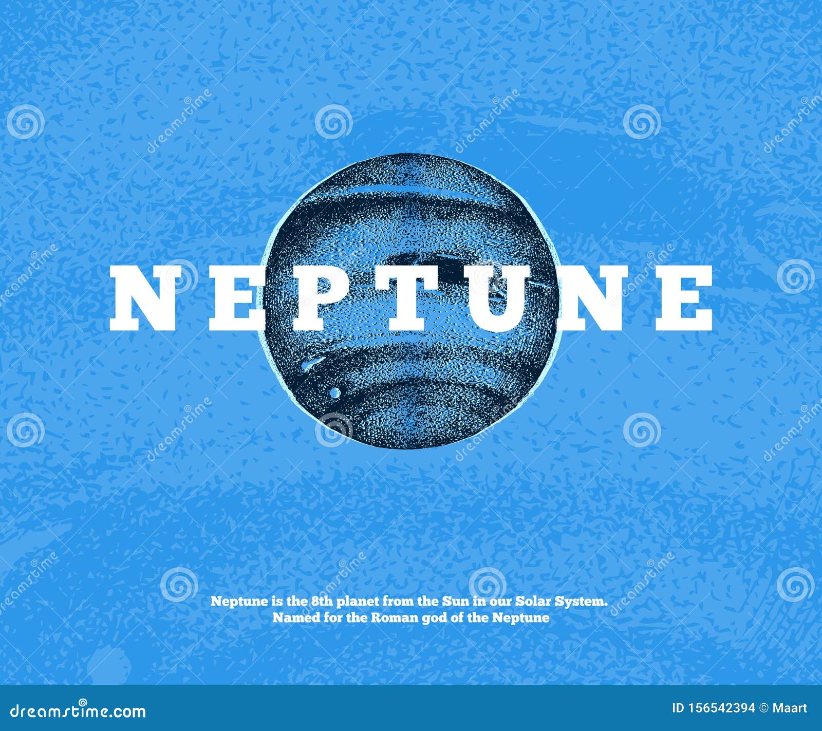 Neptune Planet With Satellites Nereid Triton Proteus Larissa Galatea ...