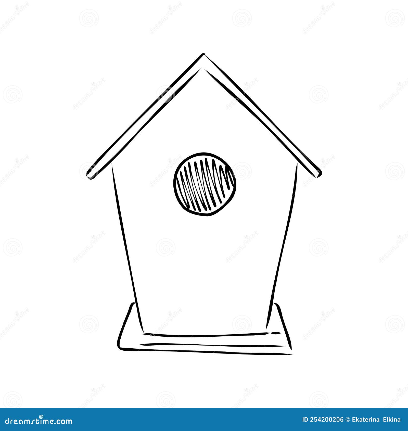 Hand Drawn Nesting Boxes Doodle. Birdhouse in Sketch Style. Vector ...