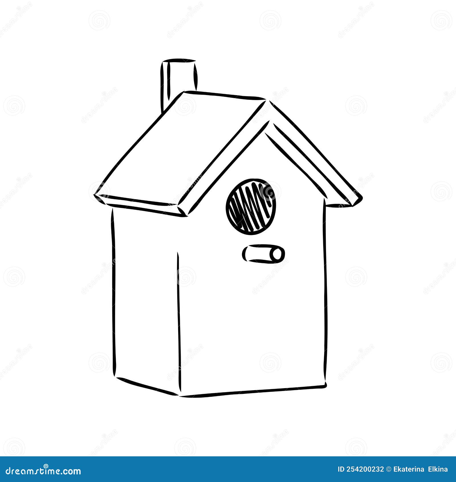 Hand Drawn Nesting Boxes Doodle. Birdhouse in Sketch Style. Vector ...