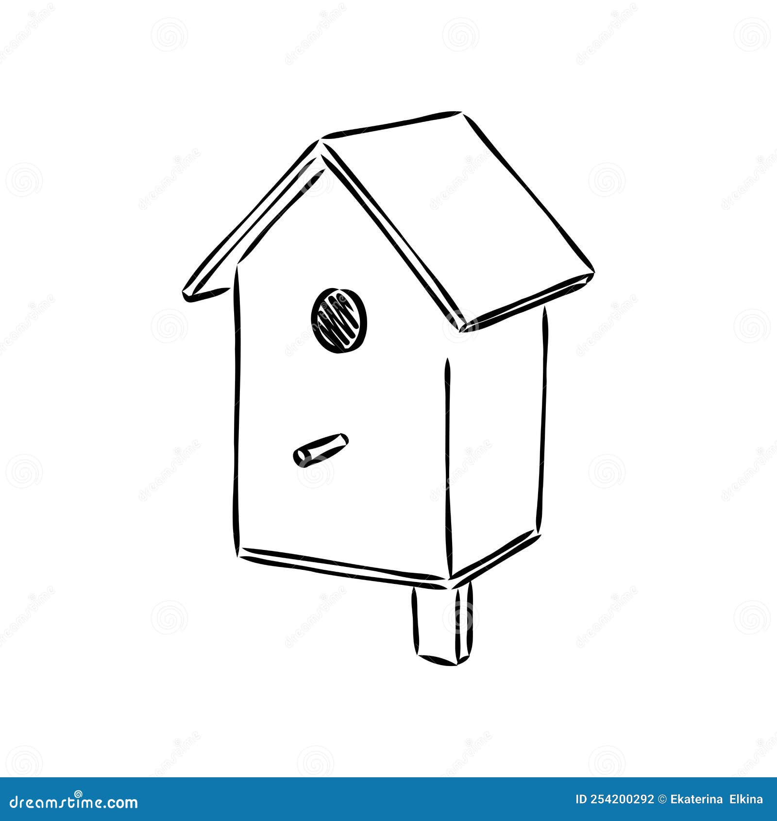 Hand Drawn Nesting Boxes Doodle. Birdhouse in Sketch Style. Vector ...