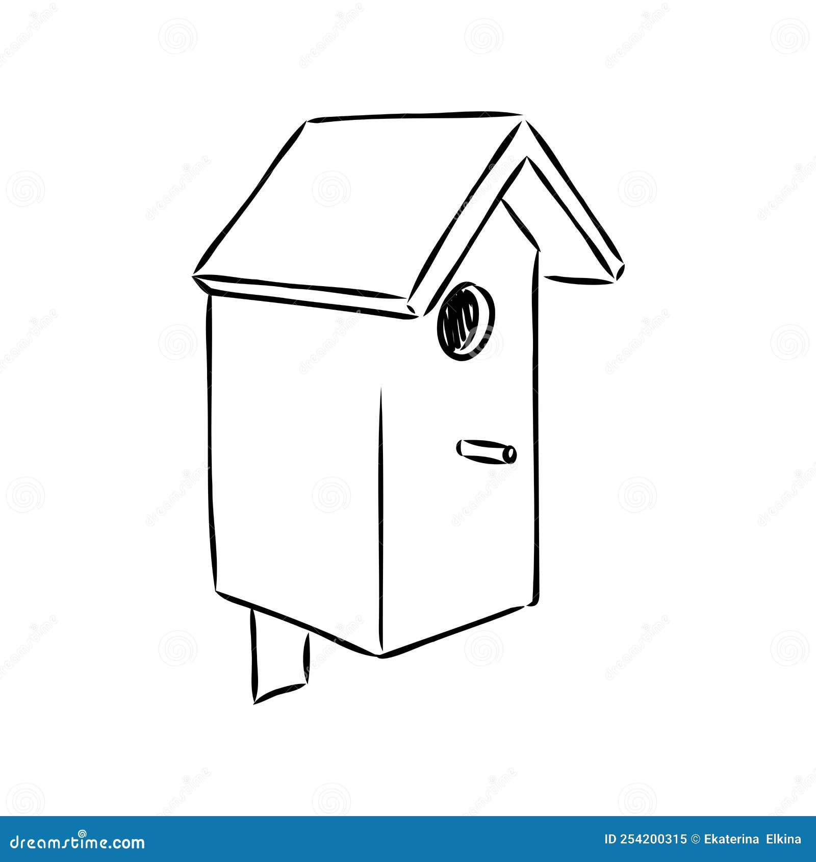Hand Drawn Nesting Boxes Doodle. Birdhouse in Sketch Style. Vector ...