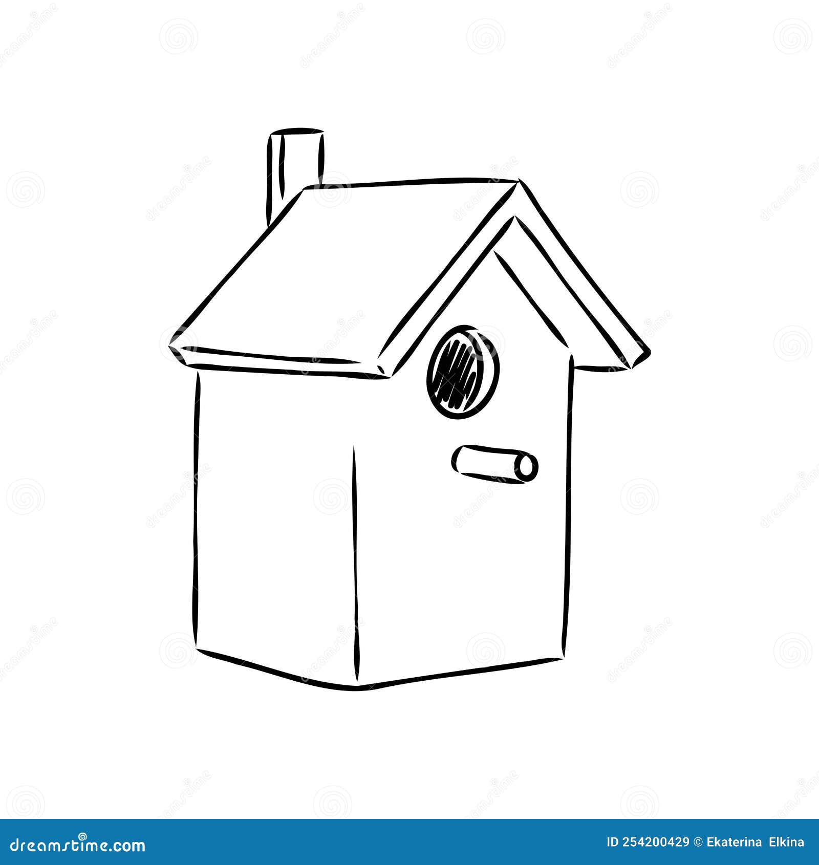 Hand Drawn Nesting Boxes Doodle. Birdhouse in Sketch Style. Vector ...