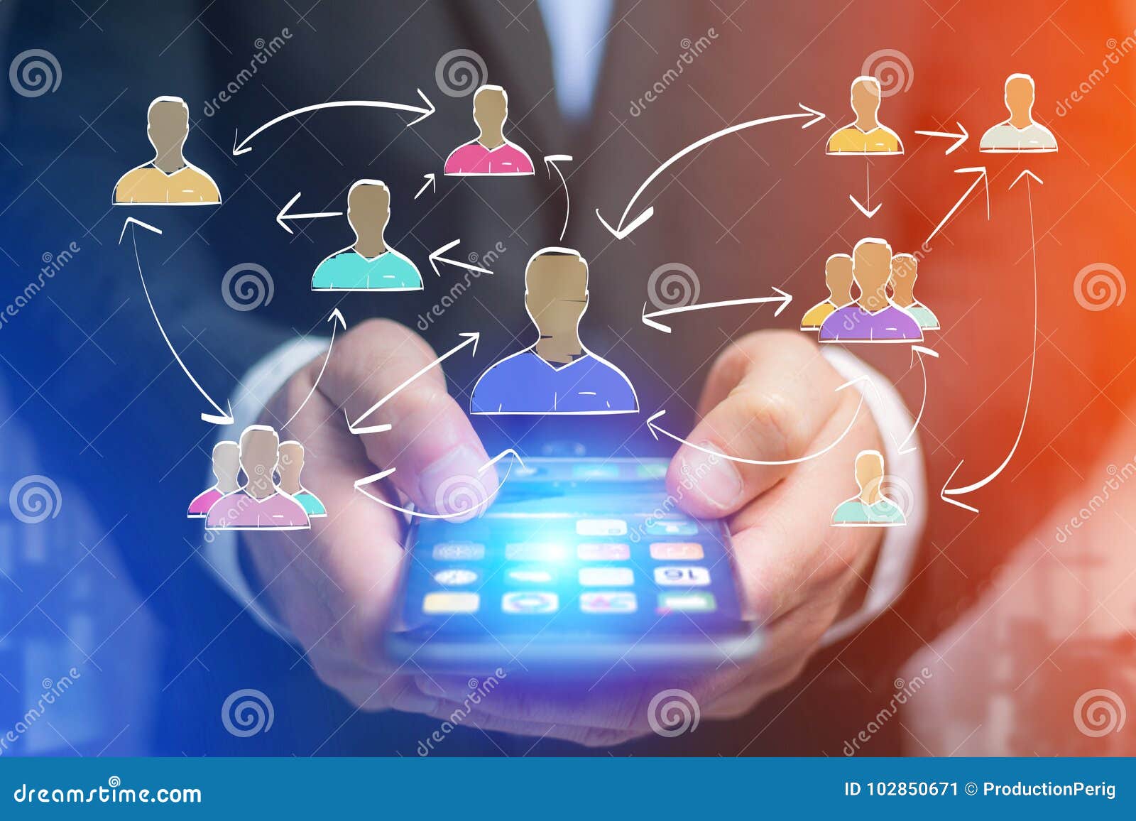Hand Drawn Network Interaction with Different Group of People on Stock ...