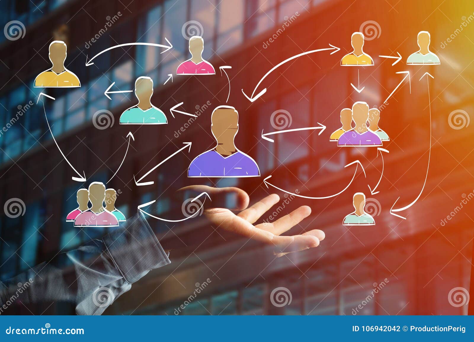 Hand Drawn Network Interaction with Different Group of People on Stock ...