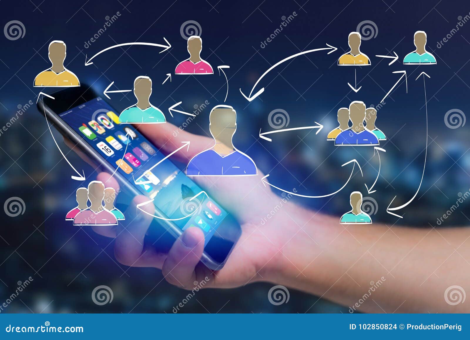 Hand Drawn Network Interaction with Different Group of People on Stock ...