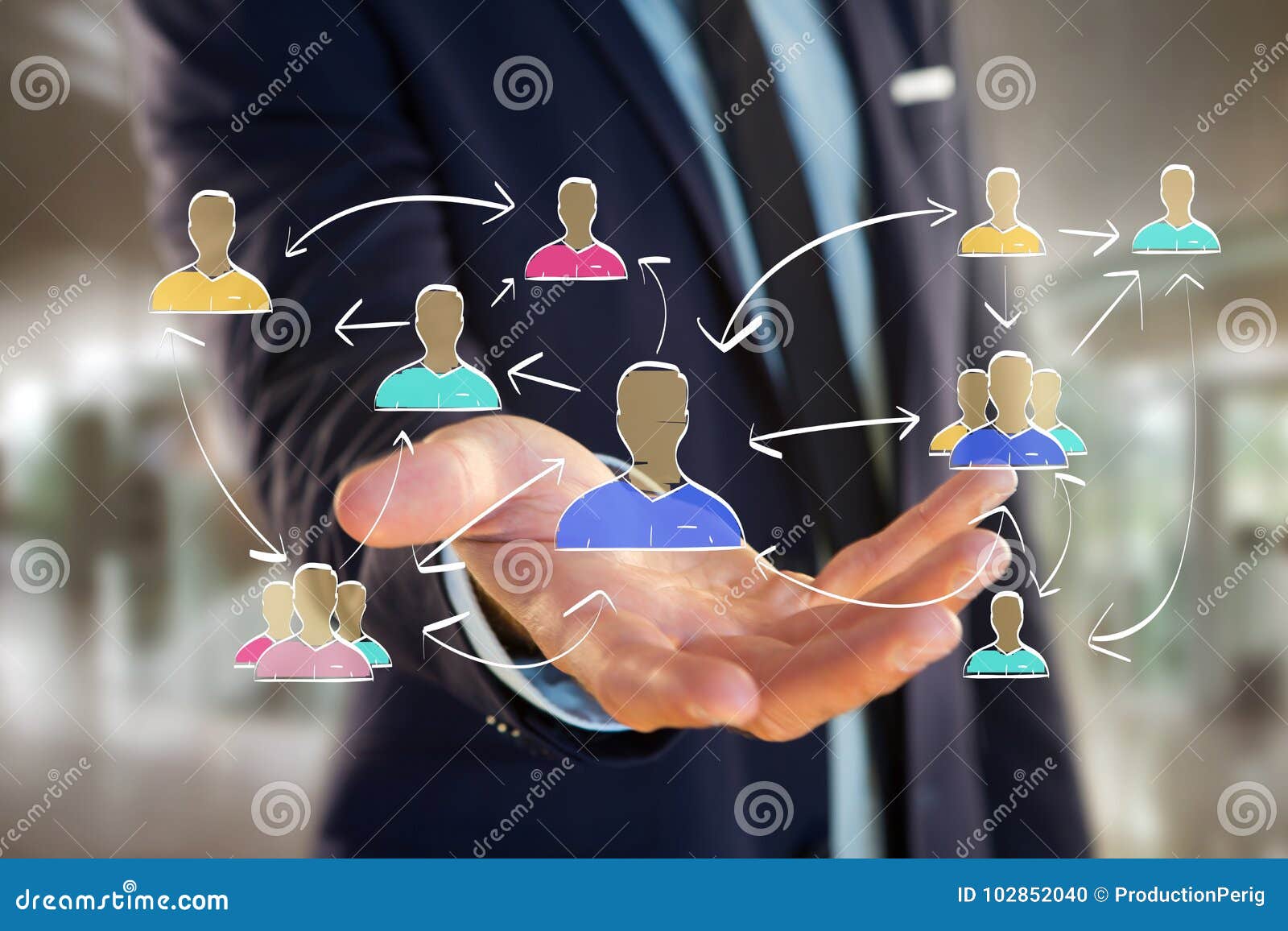 Hand Drawn Network Interaction with Different Group of People on Stock ...