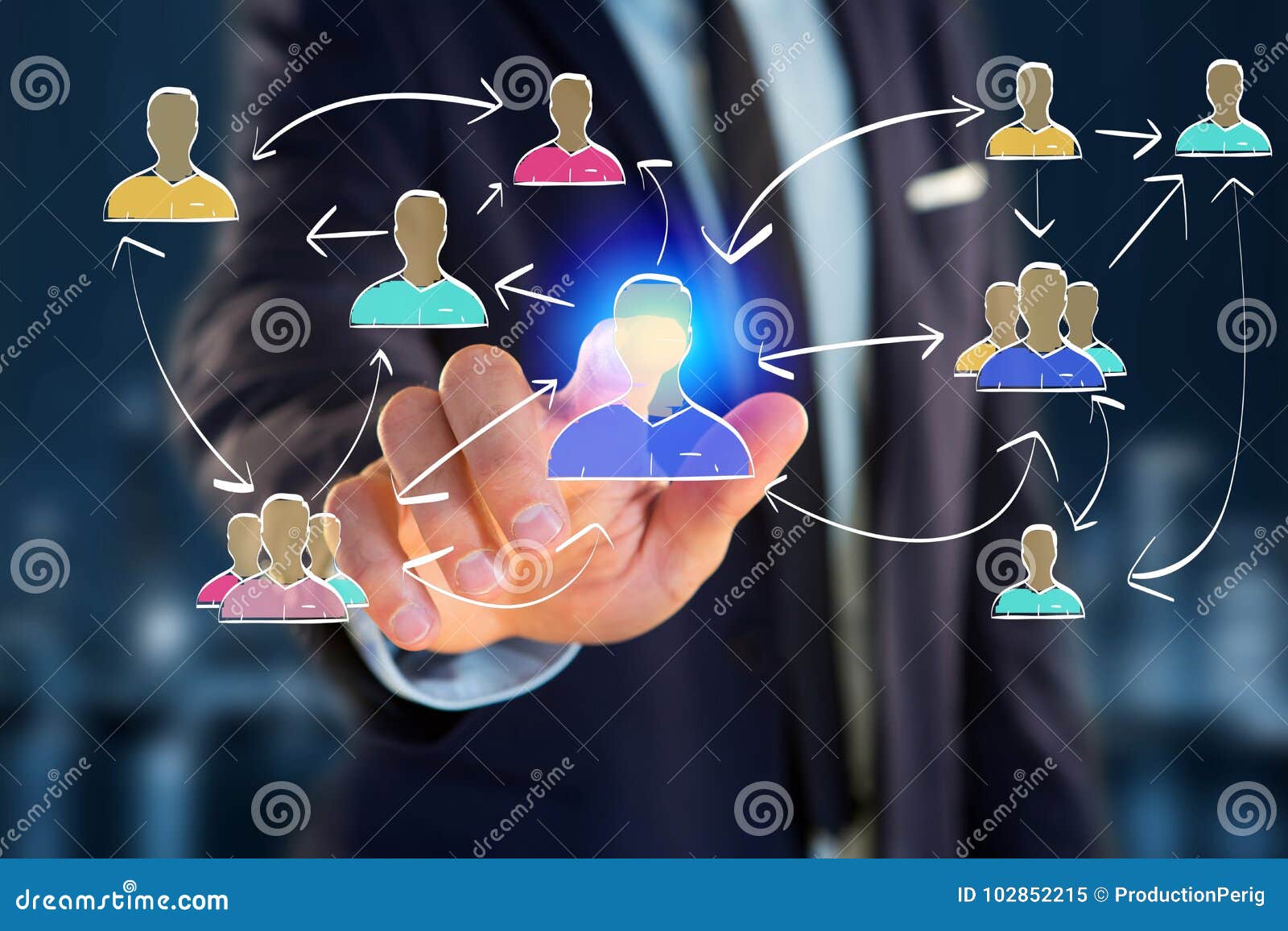 Hand Drawn Network Interaction with Different Group of People on Stock ...