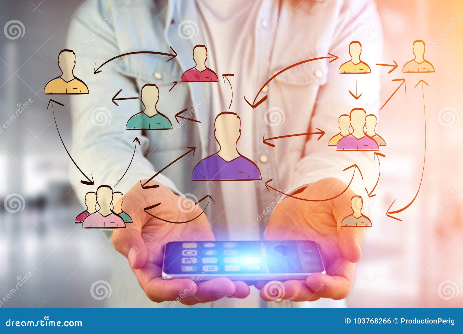 Hand Drawn Network Interaction with Different Group of People on Stock ...
