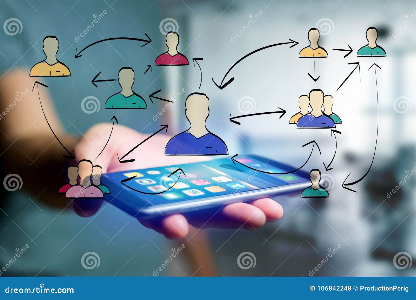 Hand Drawn Network Interaction with Different Group of People on Stock ...