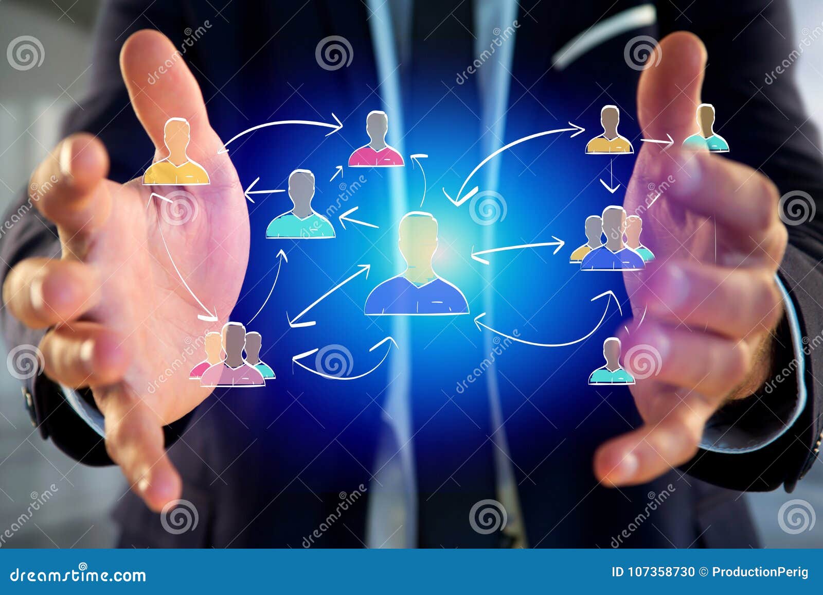 Hand Drawn Network Interaction with Different Group of People on Stock ...