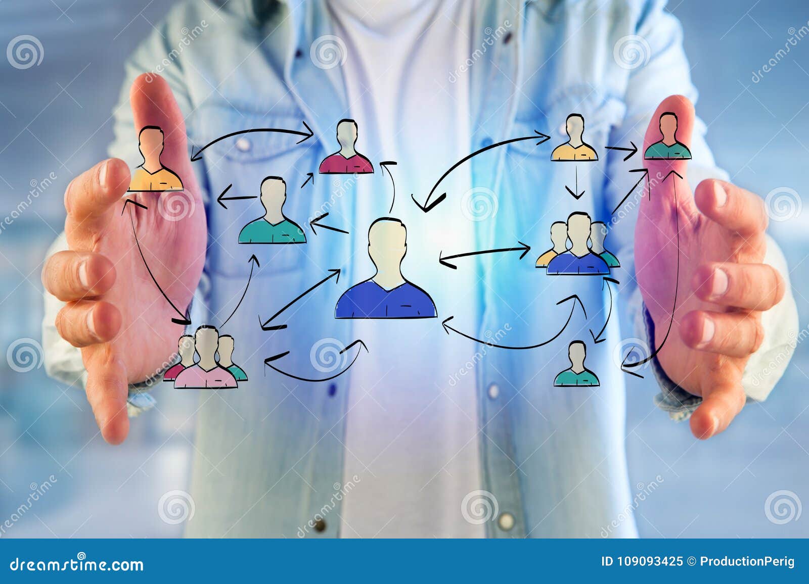Hand Drawn Network Interaction with Different Group of People on Stock ...